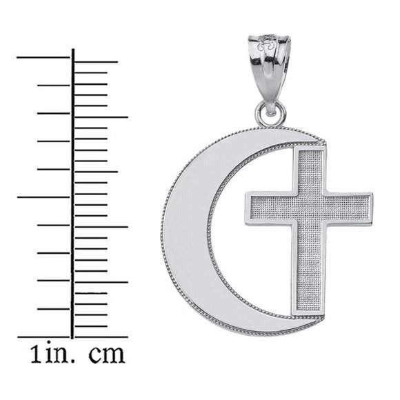 Element Shine | Jewelry | 925 Sterling Silver Crescent Moon Cross ...